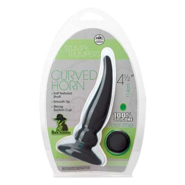 Stumpy Thumpers Curved Horn Silicone Butt Plug 4.5" in Black ...