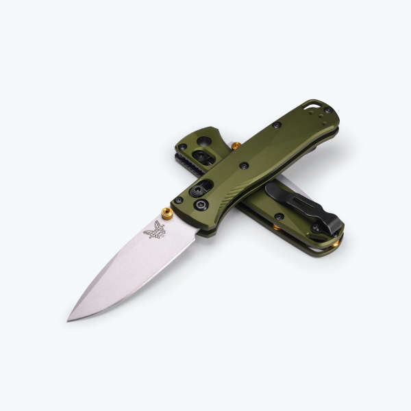 Benchmade Mini Bugout - AXIS Lock - Woodland Green Aluminum Handle - 5 ...