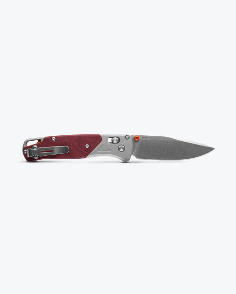 Benchmade Bugout - AXIS Lock - Grey/Redstone Aluminum & Richlite Handl ...