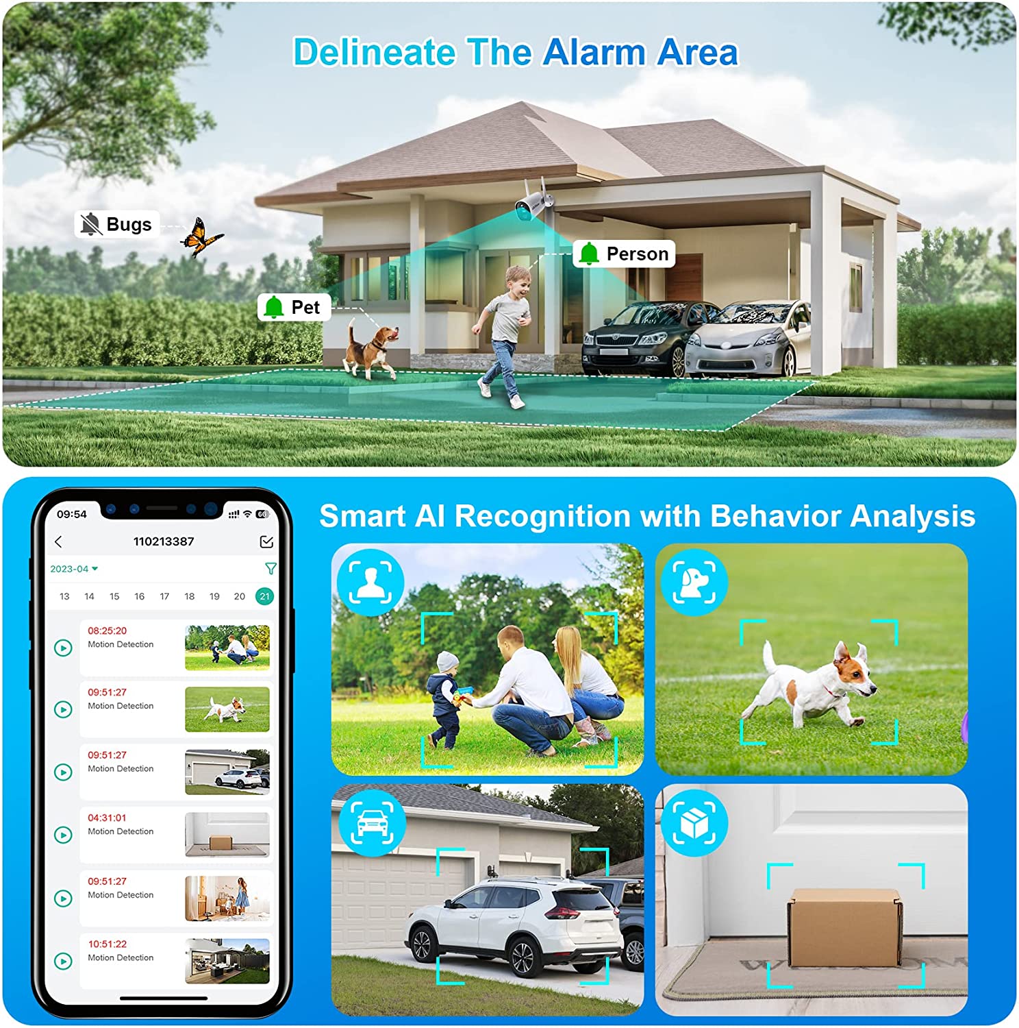AlkiVision Security Cameras Wireless Outdoor - 2K HD Color Night Visio ...