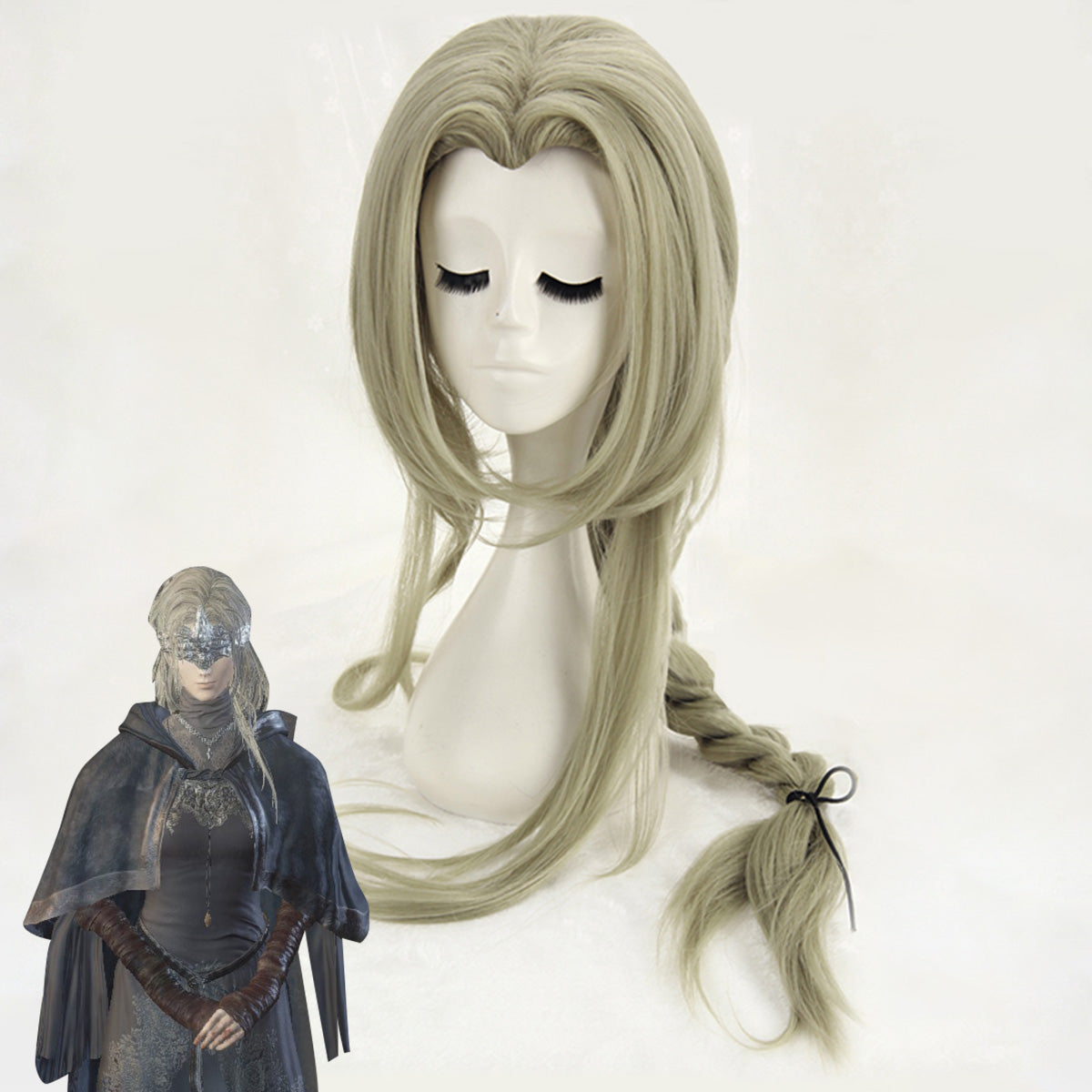 Dark Souls III Fire Keeper Firekeeper Grey Green Cosplay Wig ...