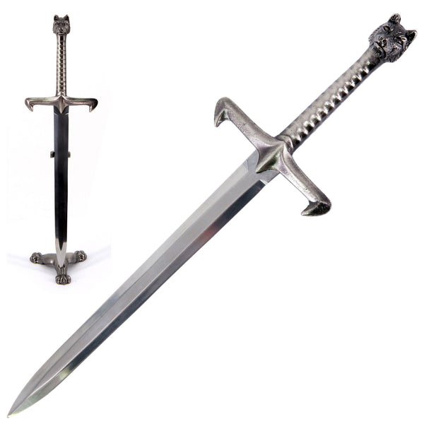 Wolf Head Longclaw Replica Sword Letter Opener Knife with Stand - TOPH ...