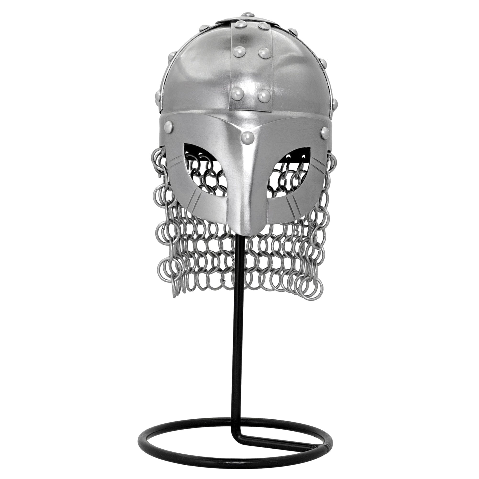Miniature Viking Combat Helmet Display With Stand | Tophatter Shopping ...