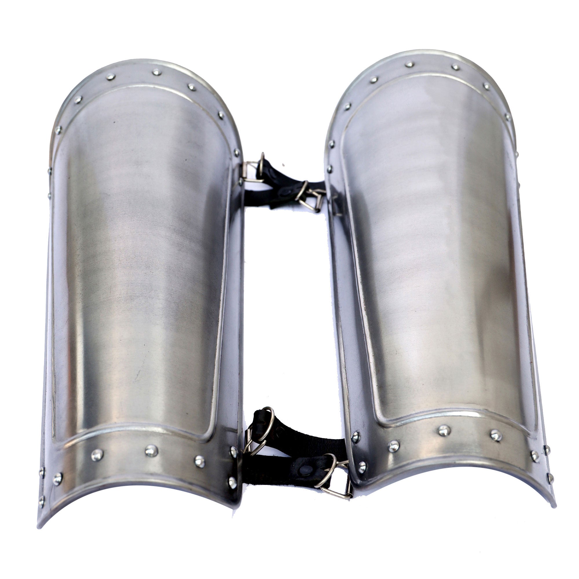 Medieval Leg Armor 18g Steel Greaves - Tophatter's Inc. Weapons Store