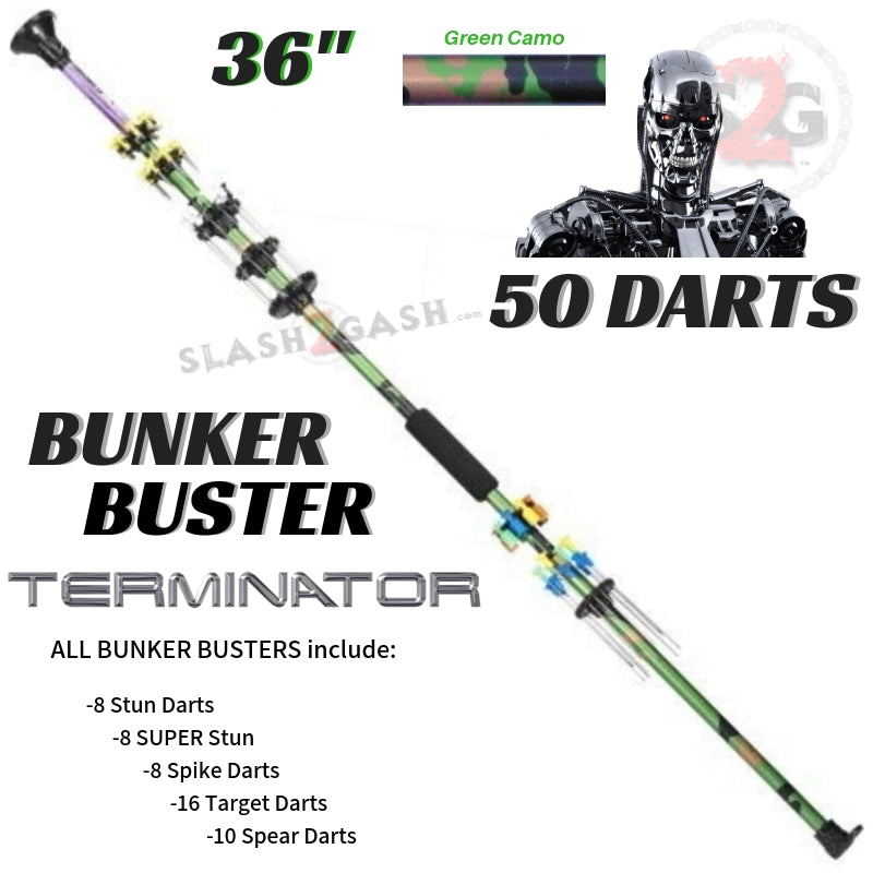 Terminator 36" Blowgun .40 cal LOADED w/ 50 Darts - Green Camo ...