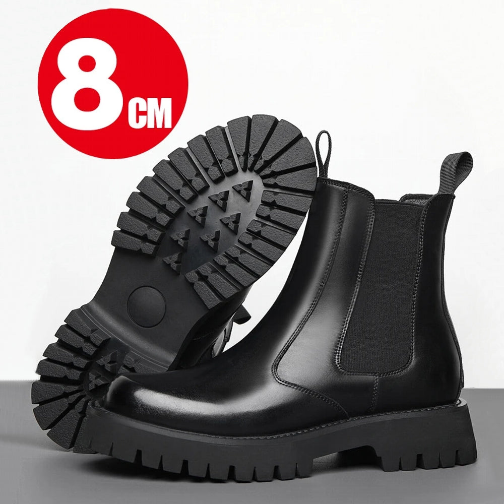 Men Chelsea Rubber Boot Inner Increased Lifted Boots – Tophatter's Inc.