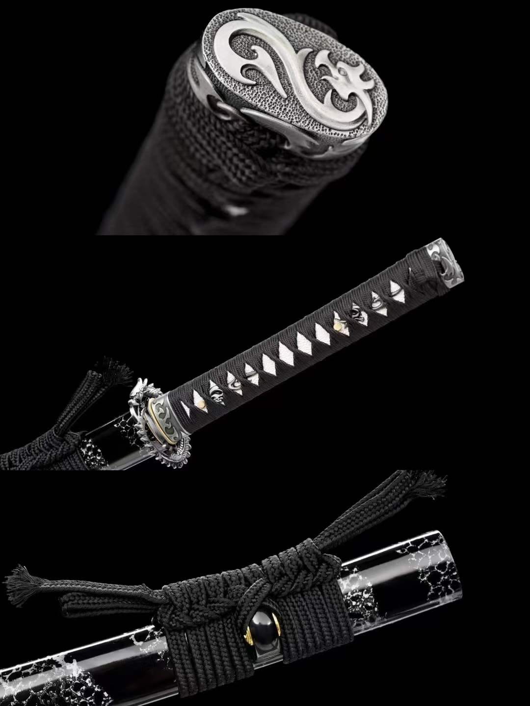 Damascus Samurai Katana [Silver Dragon Fighting Sword] – Tophatter's Inc.