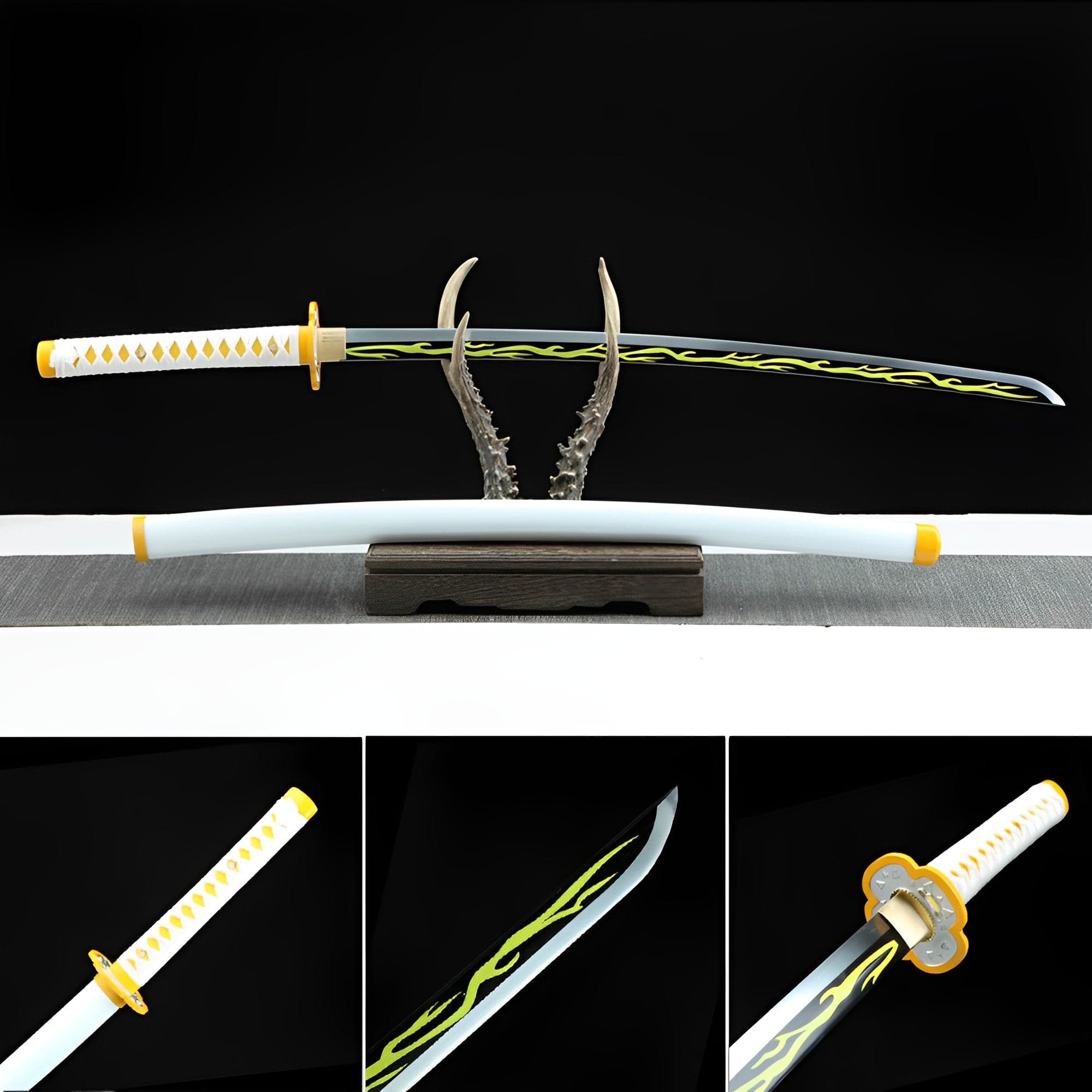 Handmade Anime Katana Demon Slayer Zenitsu Agatsuma Sword 1045 High Ca ...