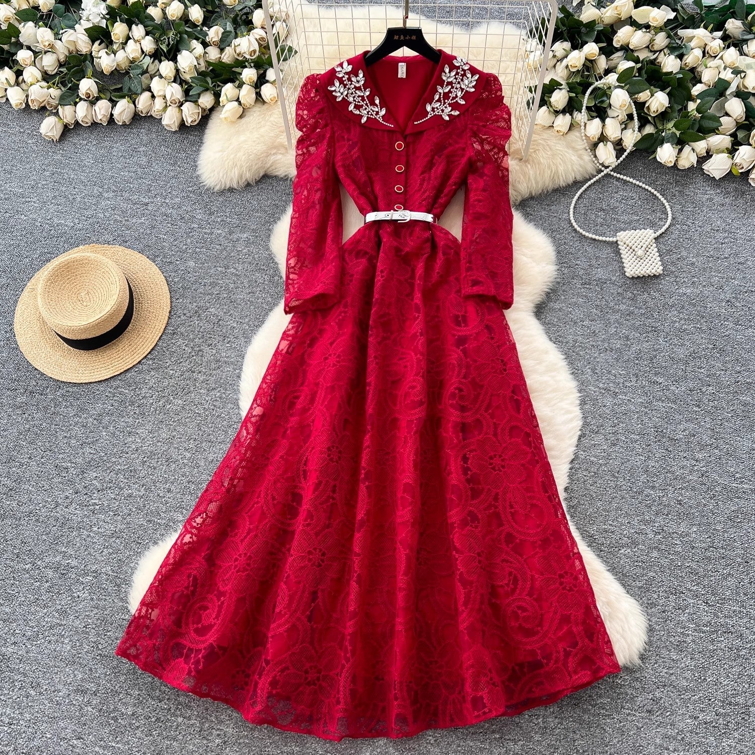 Luxury Beading Lace Embroidered Formal Evening Dress – Tophatter's Inc.